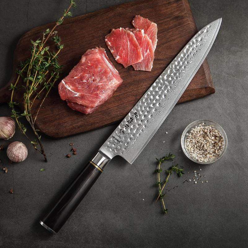 Long couteau de cuisine damas - ForgeOrigine