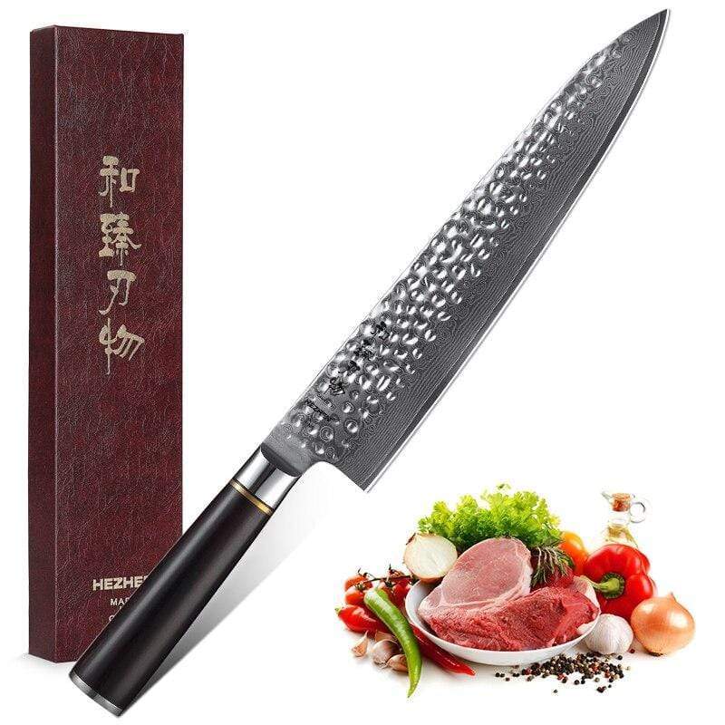 Long couteau de cuisine damas